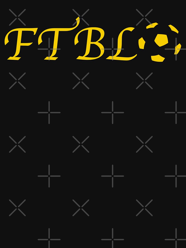 "FTBL Football Soccer Ball Shortened Yellow Design Logo" T-shirt for ...