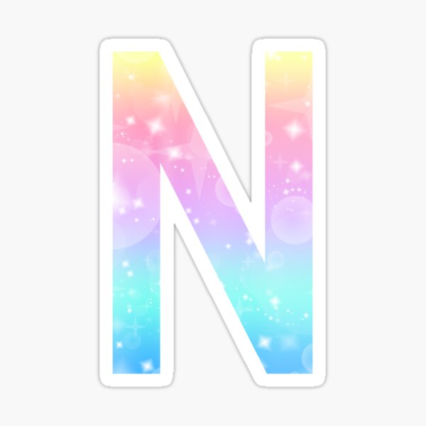 "The Letter N - Monogram in Kawaii Magical Unicorn Sparkle Pattern ...