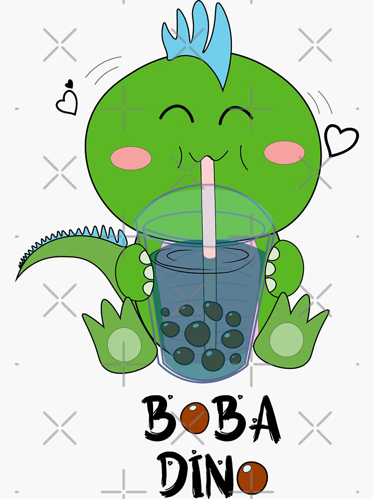 "Boba dino" Sticker by be91 | Redbubble