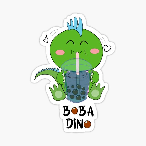 "Boba dino" Sticker by be91 | Redbubble