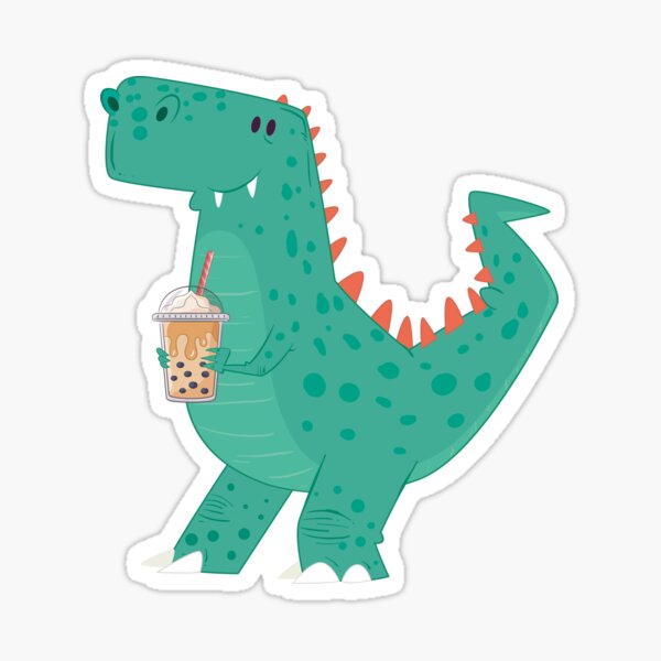 "Dino boba bubble tea" Sticker by sealtjes | Redbubble