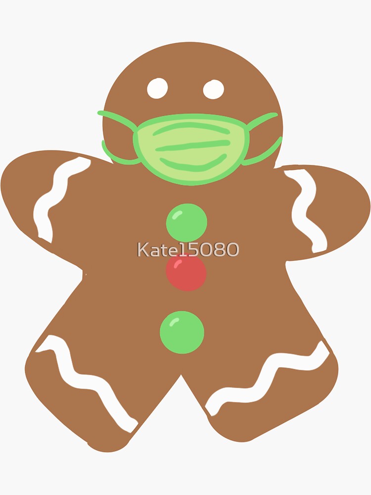 "Gingerbread man with mask" Sticker for Sale by Kate15080 | Redbubble