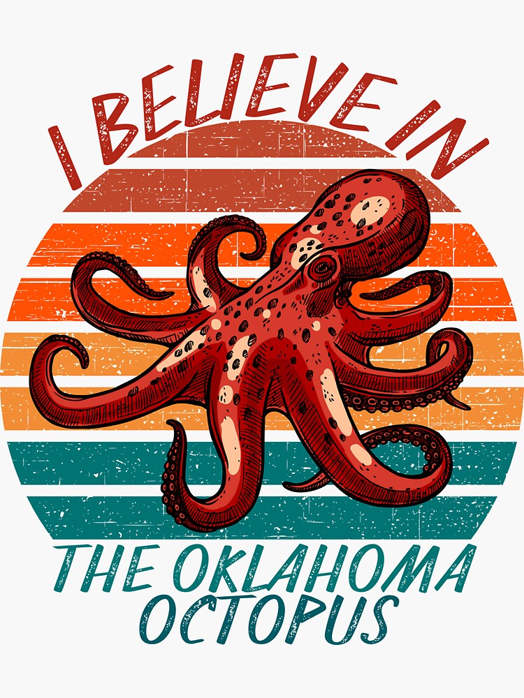 "I Believe In The Oklahoma Octopus Cryptid Cryptozoology Retro Sunset ...