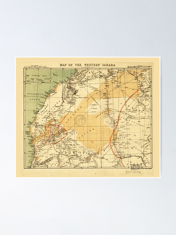 "Western Sahara Map (1876)" Poster by allhistory | Redbubble