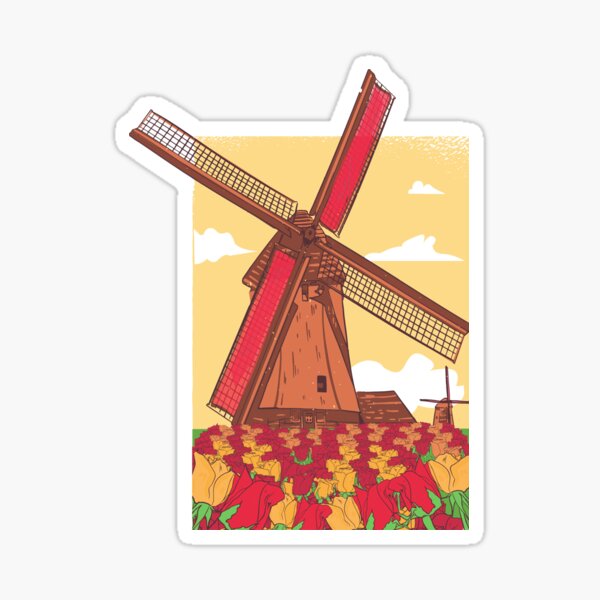 "DUTCH WINDMILL" Sticker for Sale by Uhhnad | Redbubble