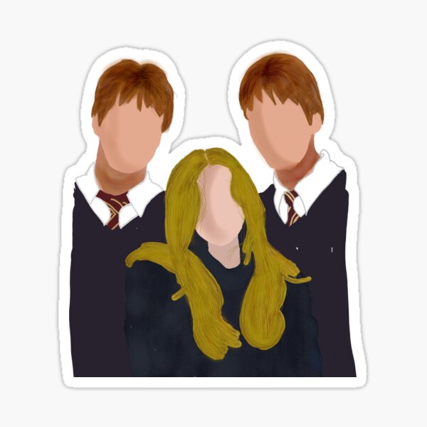 "Weasley twins with blonde girl " Sticker for Sale by Dammidodger04 ...