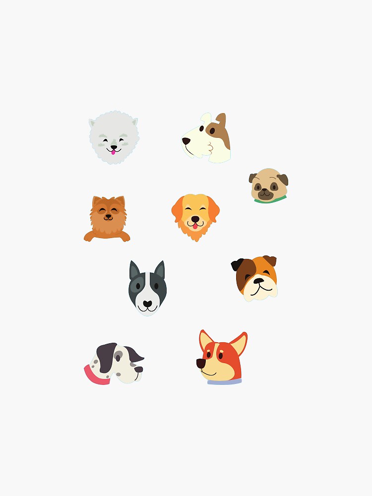 "assorted dog sticker pack" Sticker for Sale by pandadays1 | Redbubble