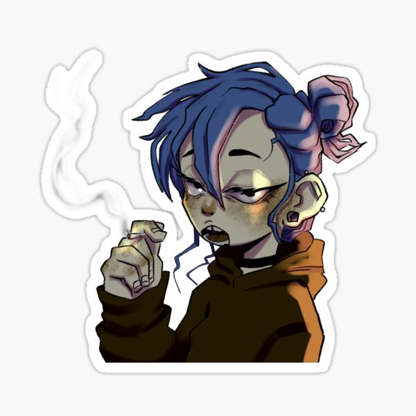"smoking girl" Sticker by chonchon-draw | Redbubble