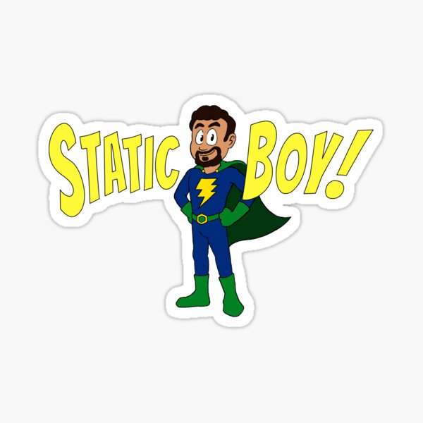 "Static Boy!" Sticker for Sale by alisachu1742 | Redbubble