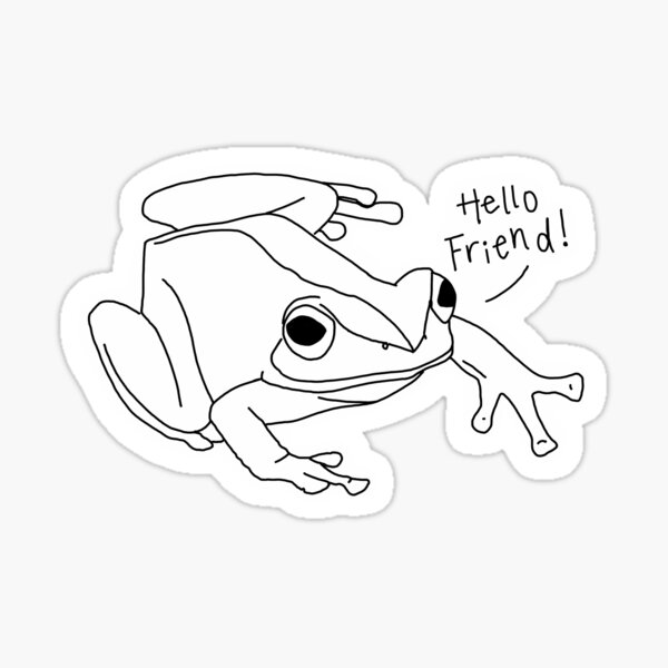 "Hello Friend Frog" Sticker for Sale by addycolor | Redbubble