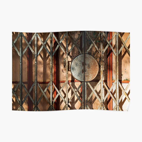 "Old Shophouse Shutter Door Gate Malaysia" Poster for Sale by ...