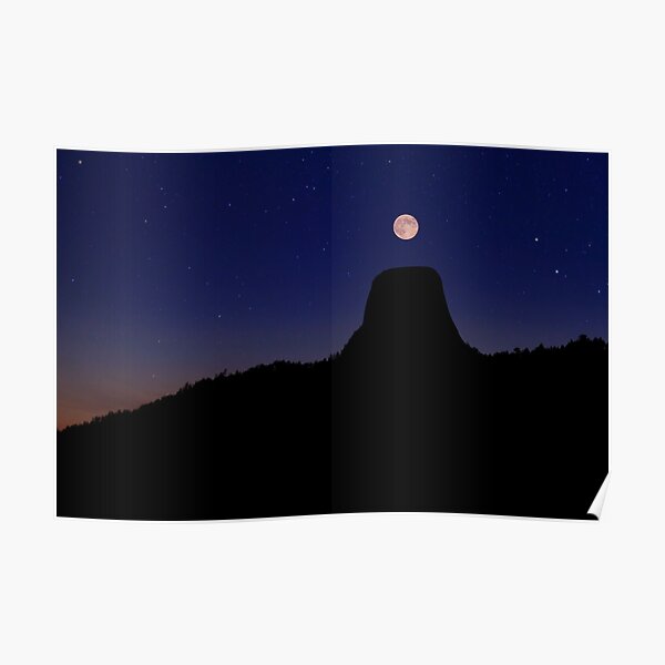 "Full Moon Over Devils Tower" Poster for Sale by alex4444 | Redbubble
