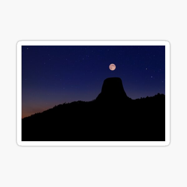 "Full Moon Over Devils Tower" Sticker for Sale by alex4444 | Redbubble