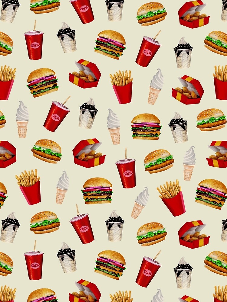 Fast Food Collage Tumblr French Fries Fast Food Illustration Print