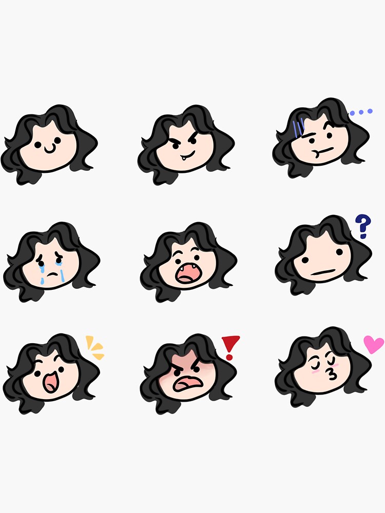 "The many faces of baz" Sticker for Sale by Subpar-selkie | Redbubble