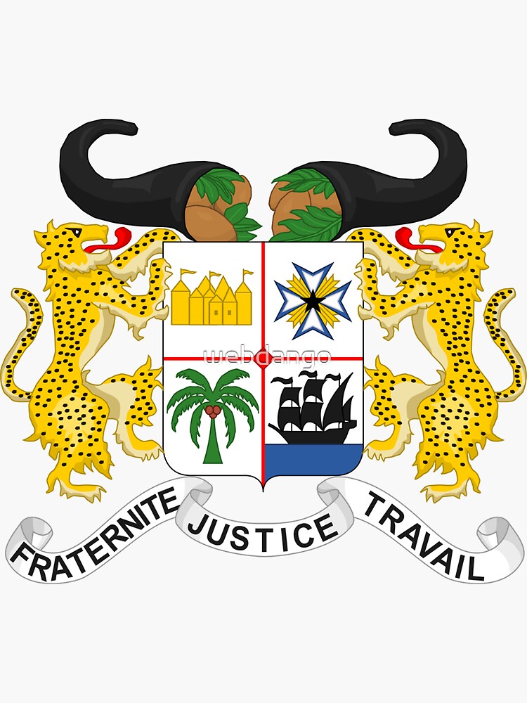 "Coat of arms of Benin and National Emblem" Sticker for Sale by ...