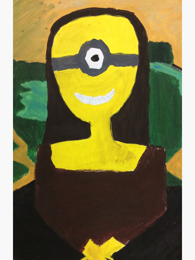 "Mona Lisa Minion Parody" Sticker for Sale by mgtrip | Redbubble