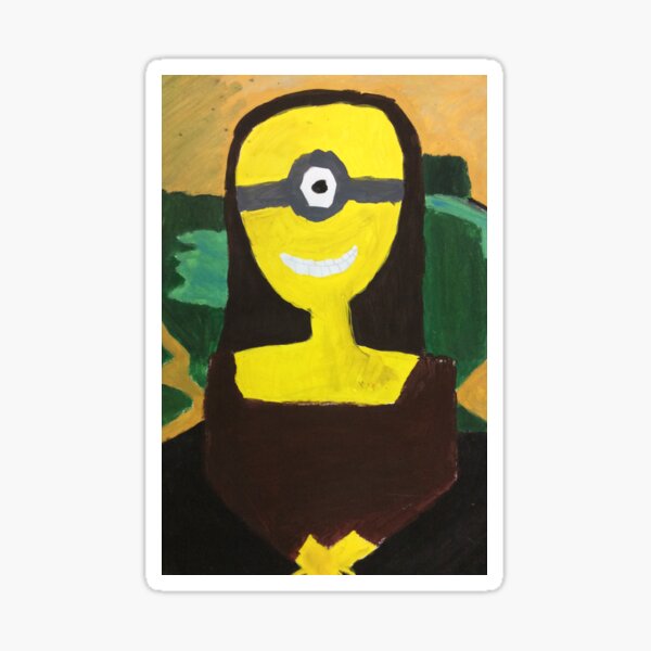"Mona Lisa Minion Parody" Sticker for Sale by mgtrip | Redbubble