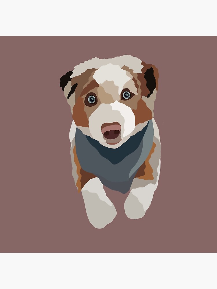 "Mini Aussie Dog Portrait Digital Illustration" Poster by sherylwylie ...
