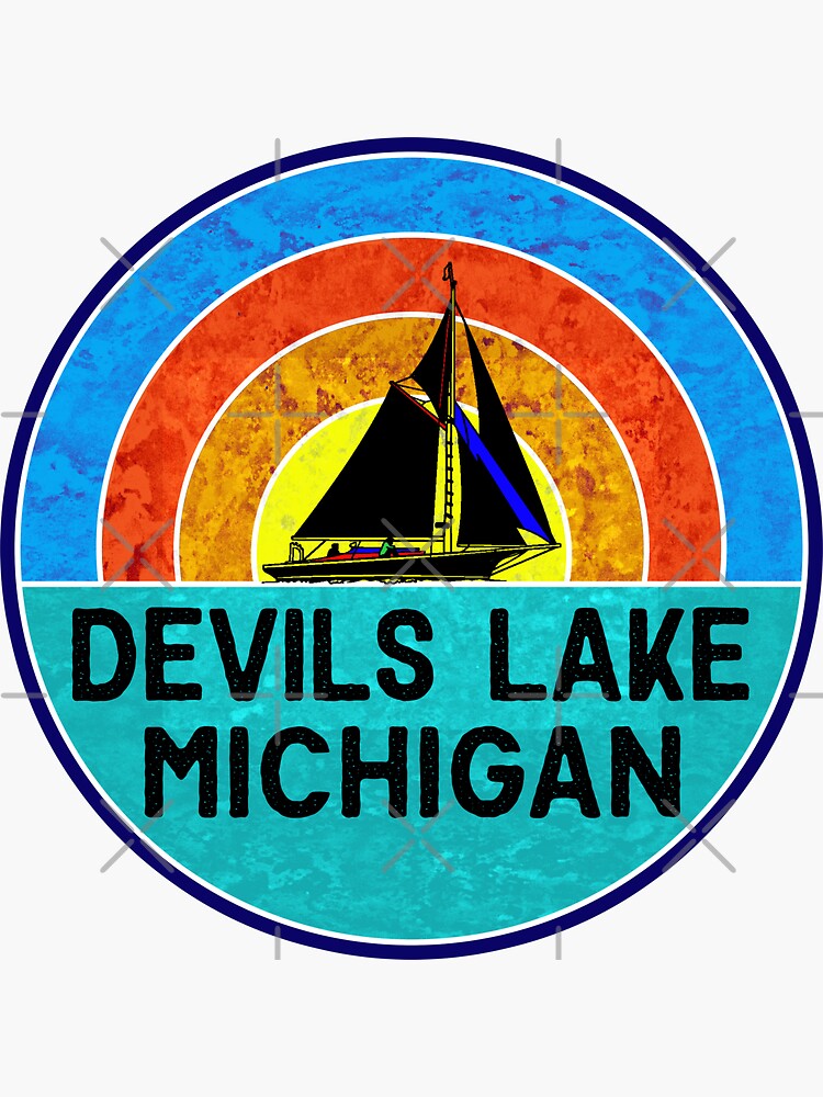 "Devils Lake Michigan Lake Boat Sail Sailboat Boating" Sticker for Sale ...