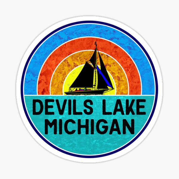 "Devils Lake Michigan Lake Boat Sail Sailboat Boating" Sticker for Sale ...