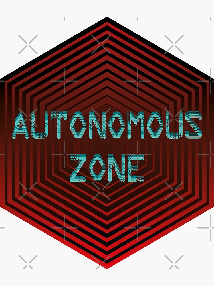 "Autonomous zone by blacklinesw9" Sticker by Blacklinesw9 | Redbubble