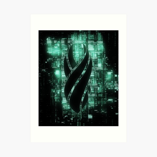 "Unitology - The Marker Symbol - Neon Glow Code Logo" Art Print by ...