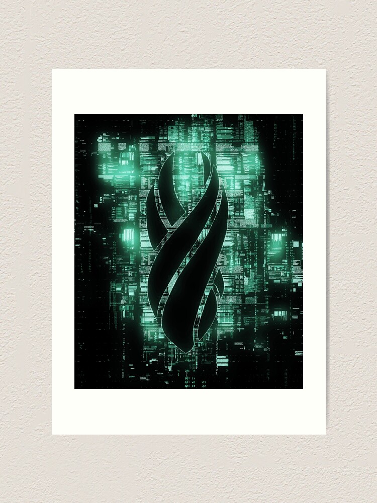 "Unitology - The Marker Symbol - Neon Glow Code Logo" Art Print by ...