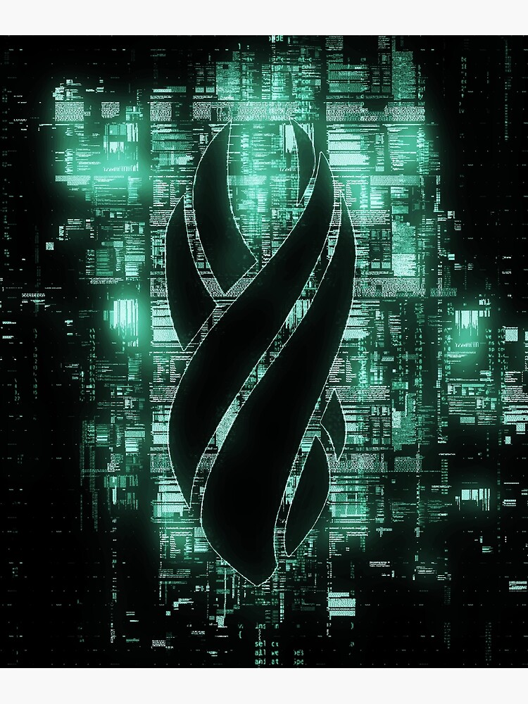 "Unitology - The Marker Symbol - Neon Glow Code Logo" Art Print by ...