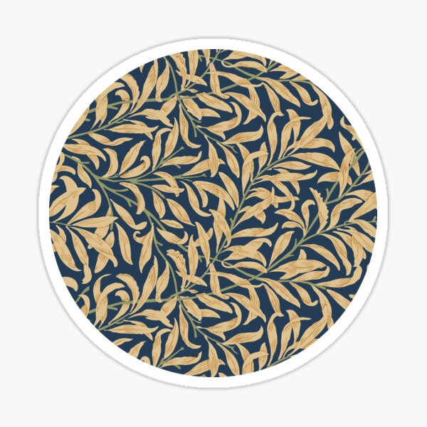 "Willow leaves pattern in blue and gold by William Morris" Sticker for ...