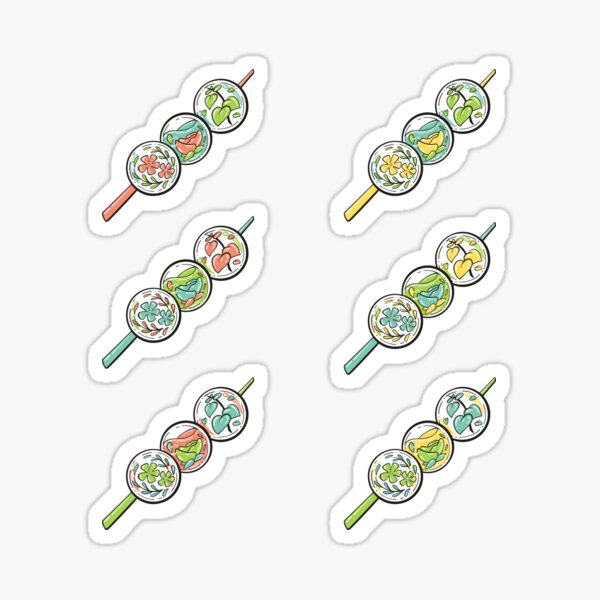 "Cute Glass Floral Dango - (Sticker Pack of 6)" Sticker for Sale by ...