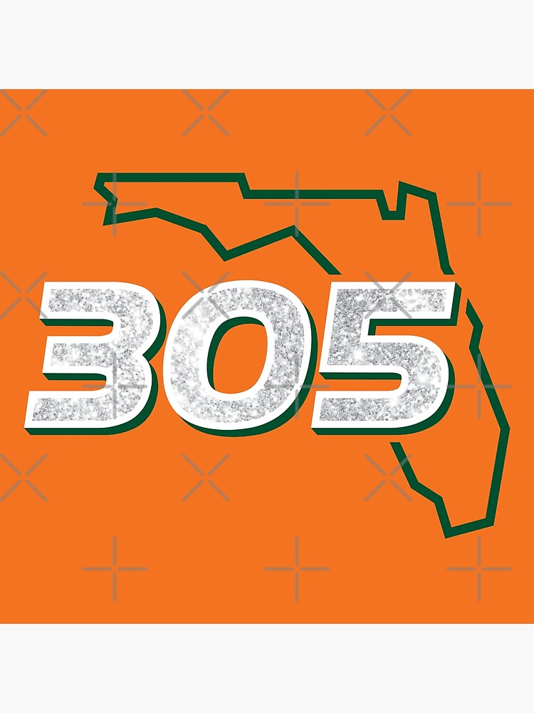 "Miami 305 Bling Logo on Orange" Poster for Sale by SleepyLab | Redbubble