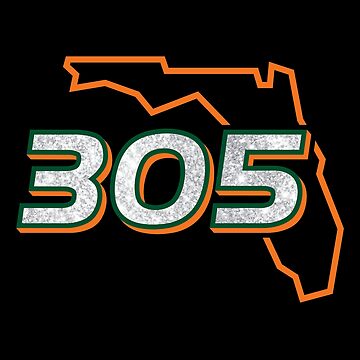 "Miami 305 Bling Logo on Black" Sticker for Sale by SleepyLab | Redbubble