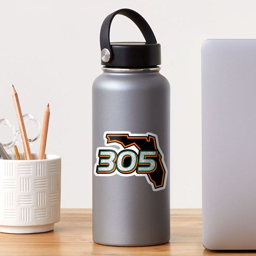"Miami 305 Bling Logo on Black" Sticker for Sale by SleepyLab | Redbubble