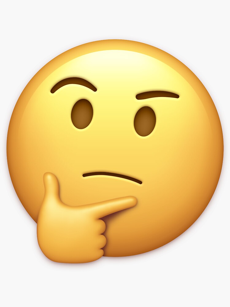 "Thoughtful emoji." Sticker by Emojicone | Redbubble
