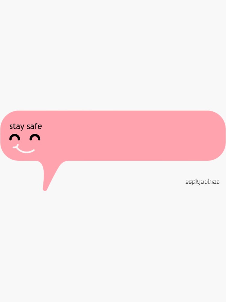 "Pink Stay Safe Mask" Sticker by espiyapinas | Redbubble