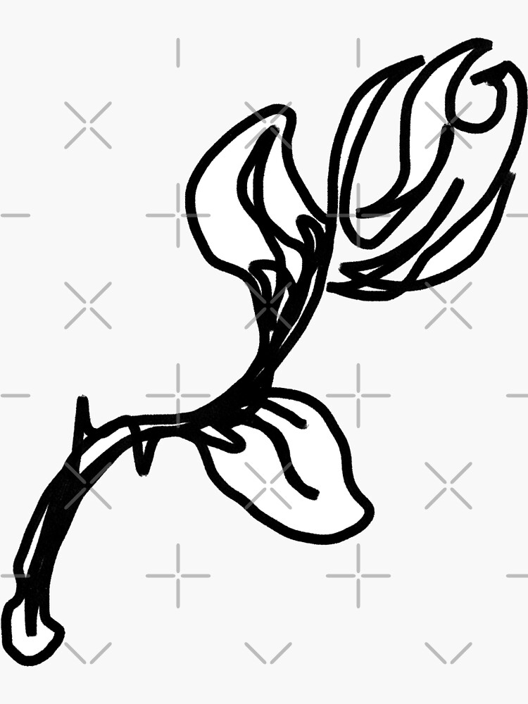 "Rose uncolored" Sticker by Cardky | Redbubble
