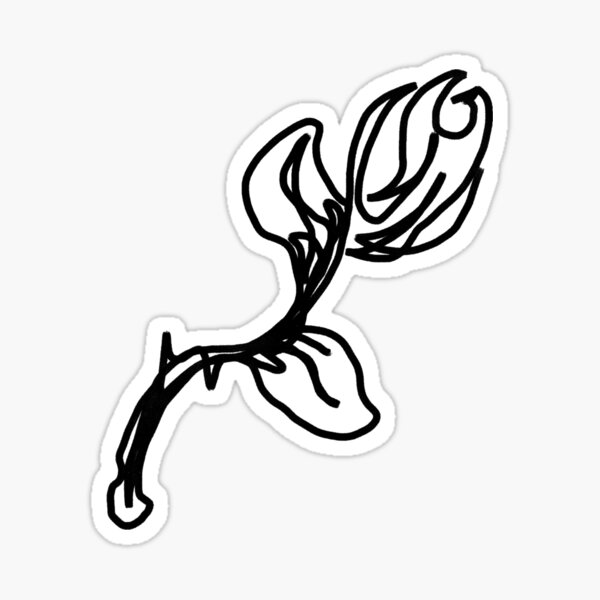 "Rose uncolored" Sticker by Cardky | Redbubble