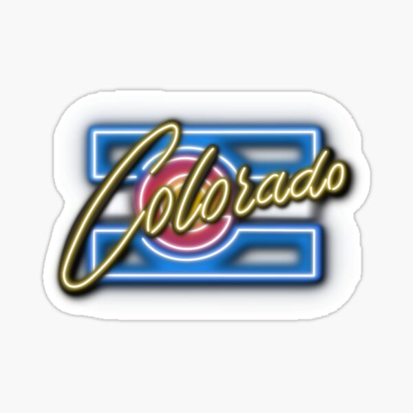 Pegatina «Letrero de neón de Colorado» de FunctionAndForm | Redbubble