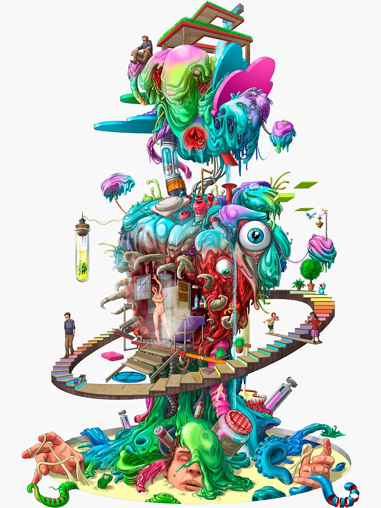 "LSD TRIP - L.S.D. Trippy" Sticker by ArtxcL | Redbubble