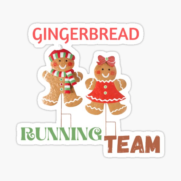 "Gingerbread Running Team " Sticker by kimmyngoc | Redbubble