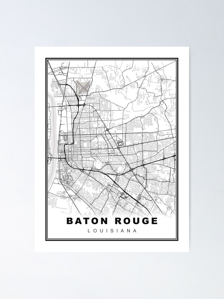 "Baton Rouge Map" Poster by sibudas | Redbubble