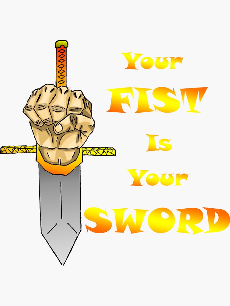 "Fist is Your Sword (Sword Hand RED ).." Sticker for Sale by aditya-aot ...