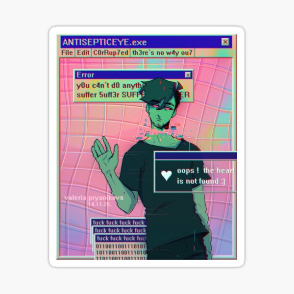 "antisepticeye.exe" Sticker for Sale by valeriapryanik | Redbubble
