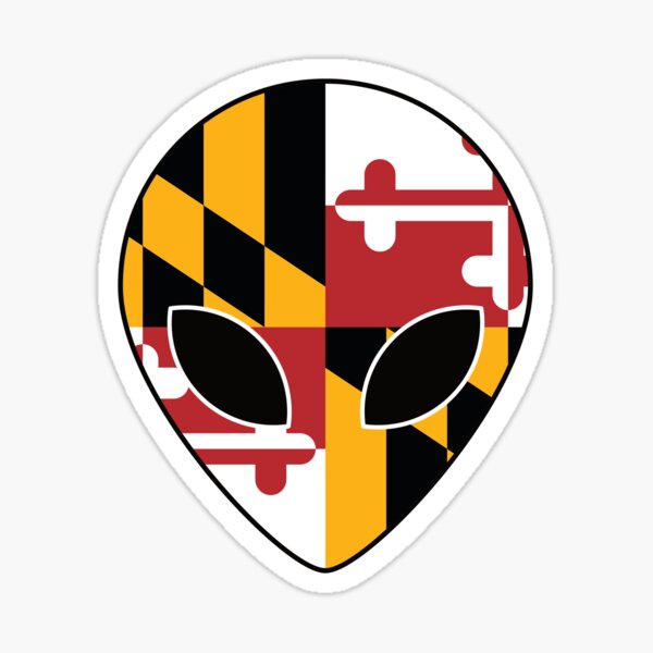 "Maryland Flag Alien Head" Sticker for Sale by MarylandStyle | Redbubble