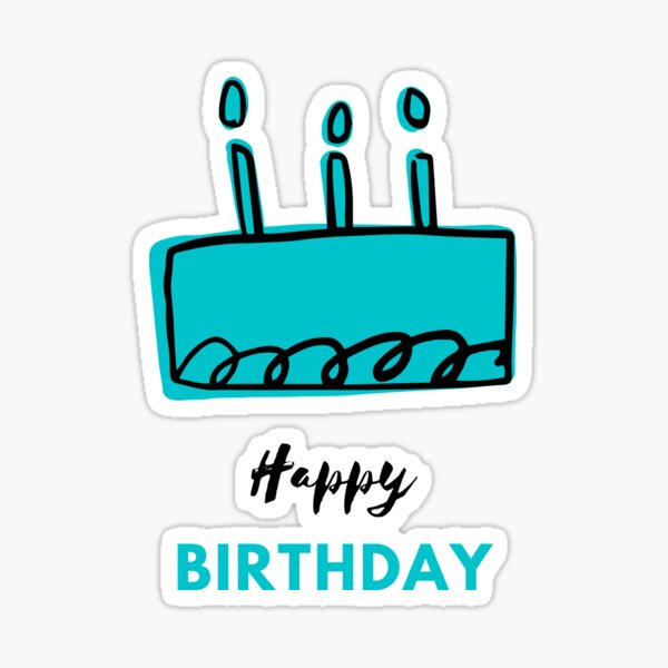"Happy Birthday Blue color Design" Sticker for Sale by indianfactory ...