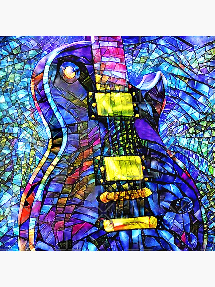 "electric Guitar Stained Glass SKY" Sticker for Sale by trendbig ...