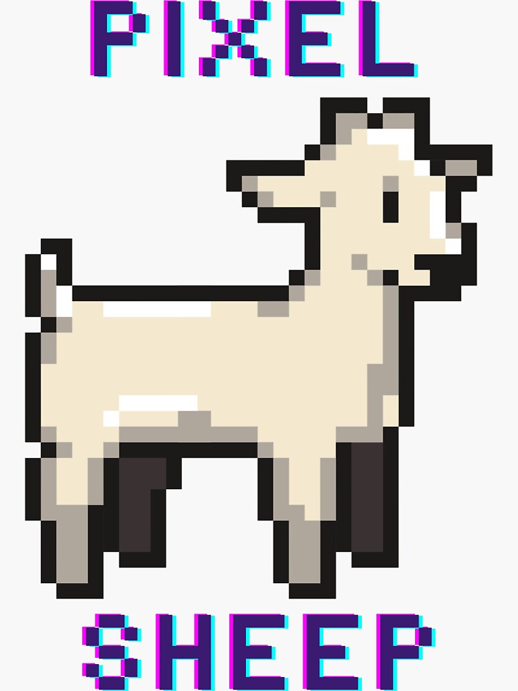 "Pixel Sheep" Sticker by Zaziart | Redbubble