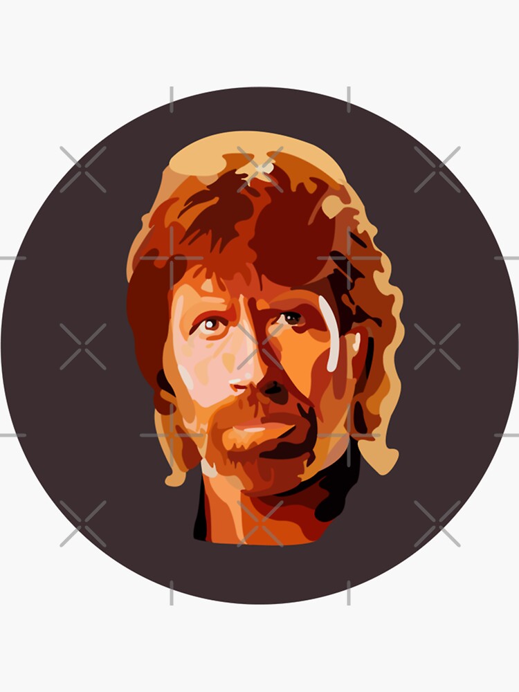 "Chuck Norris Face Art" Sticker by ZeyEm | Redbubble