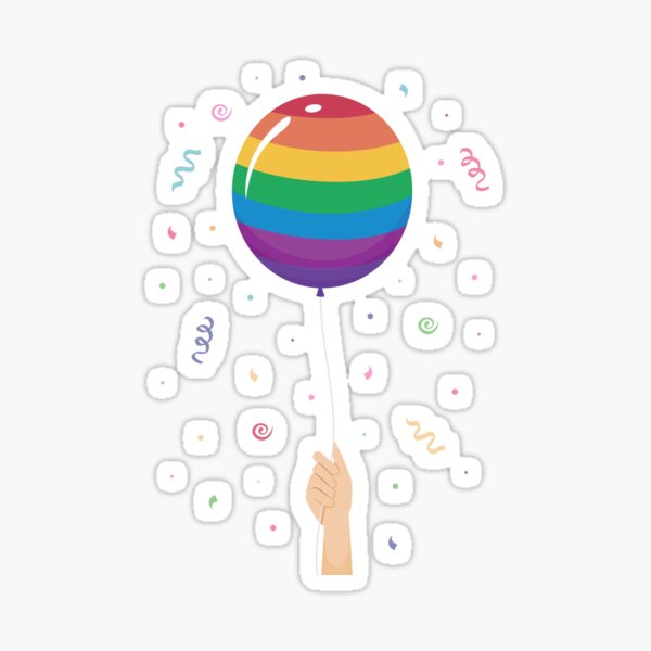 "LGBT Party Balloon" Sticker by Msmelaniedesign | Redbubble